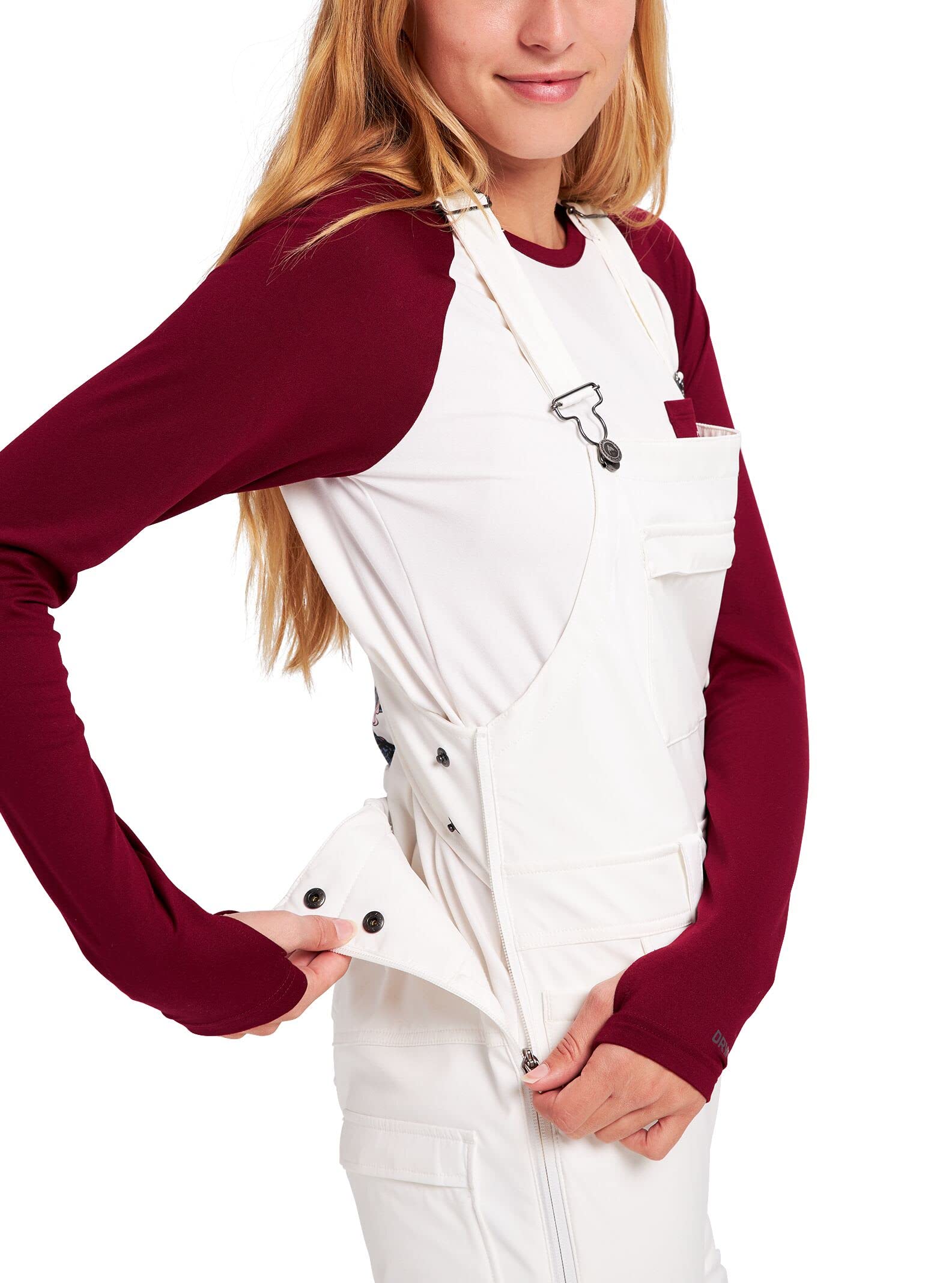 Burton Women's Standard Avalon Bib-Softshell, White, Large