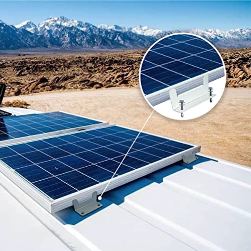 D&ONEHOS Solar Panel Mounting Z Brackets Lightweight Aluminum Corrosion-Free Construction for RVs, Trailers, Boats, Yachts, Wall and Other Off Gird Roof Installation, 16 Units per Set,Black