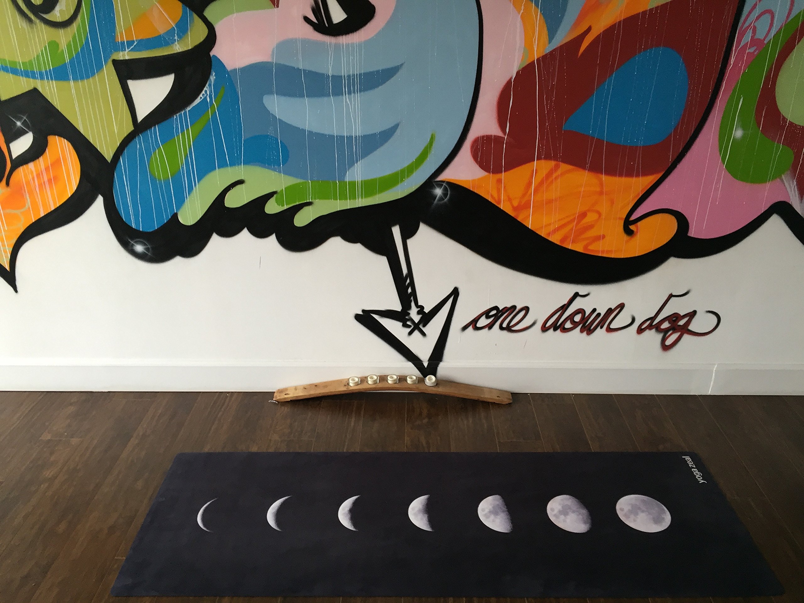 Black Lunar Mat by Yoga Zeal - Luxuriously Soft, Thick, Non-Slip, Hot Yoga Mat. Eco Printed. Designed to grip better with a sweaty yoga practice