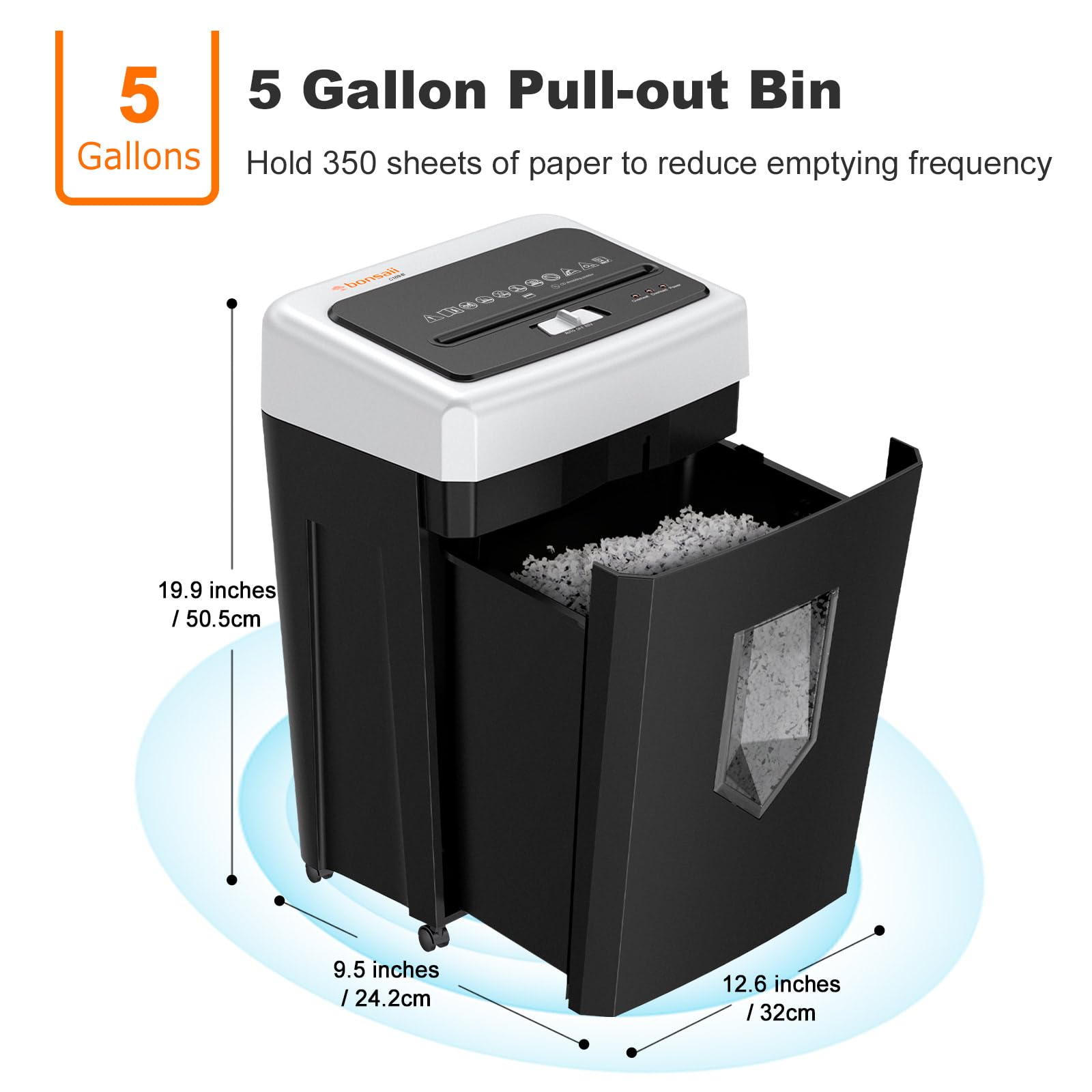 Bonsaii 14-Sheet Office Paper Shredder, 30-Minute Crosscut Home Office Heavy Duty Shredder for Credit Card, Mails, Staples (C169-B)