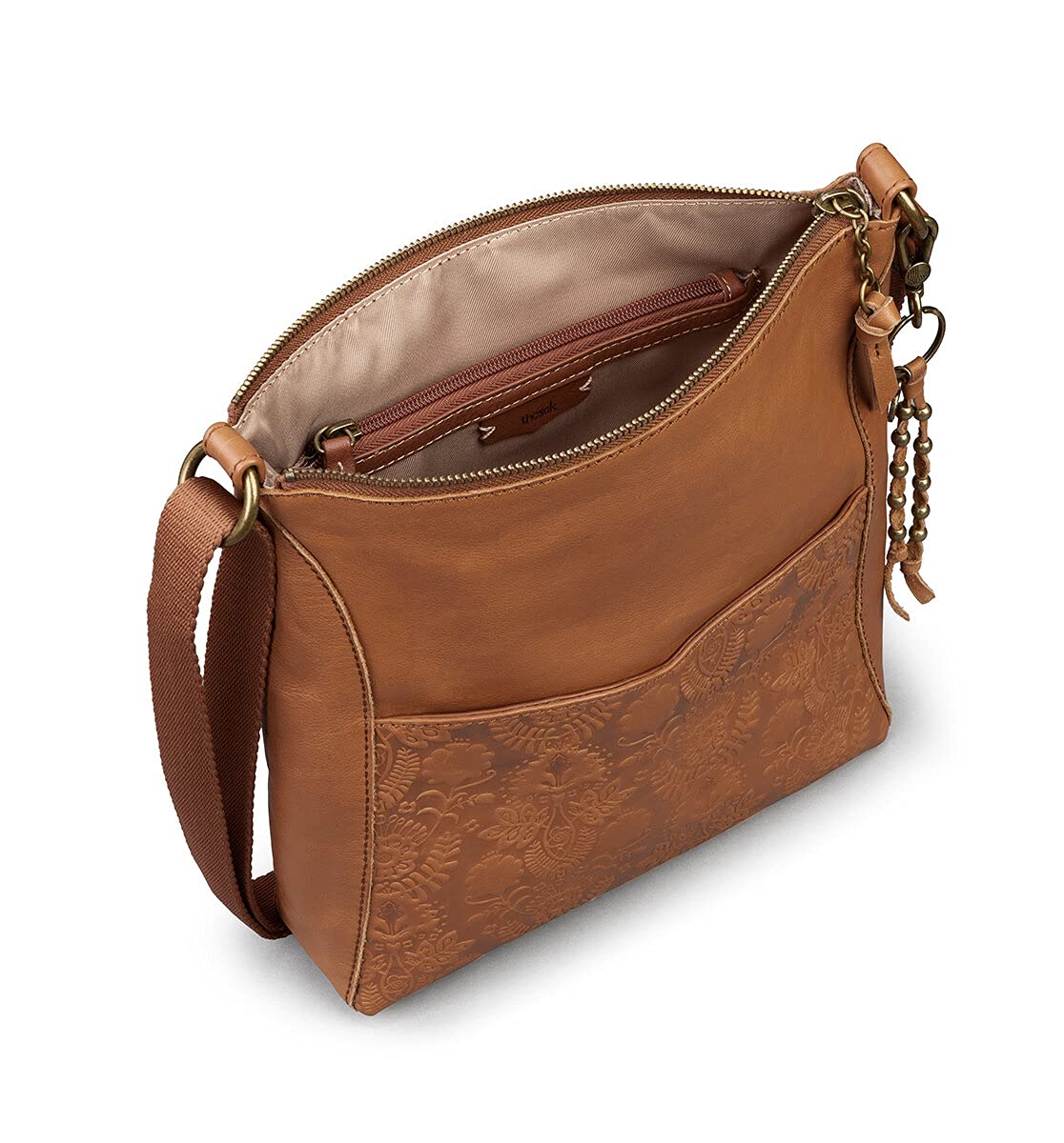 The Sak Lucia Crossbody Tobacco Floral Embossed One Size