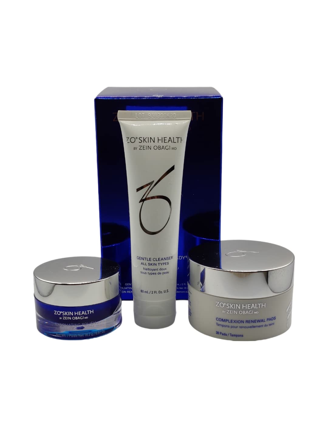 ZO SKIN HEALTH Getting Skin Ready Travel Kit incl. Gentle Cleanser 2 Fl Oz, Exfoliating Polish 0.57 Oz, 30 Complexion Renewal Pads