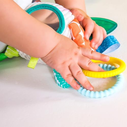 Bright Starts Rhino Playful Pals Take-Along BPA-Free Stroller Baby Toy, Age Newborn+