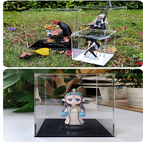 Clear Acrylic Display Case Box ,Versatile Collectibles Display Dustproof Showcase with Thickening Base,for Display Action Figures Home Storage Organizing Toys (8x8x12 inch/20x20x30cm)