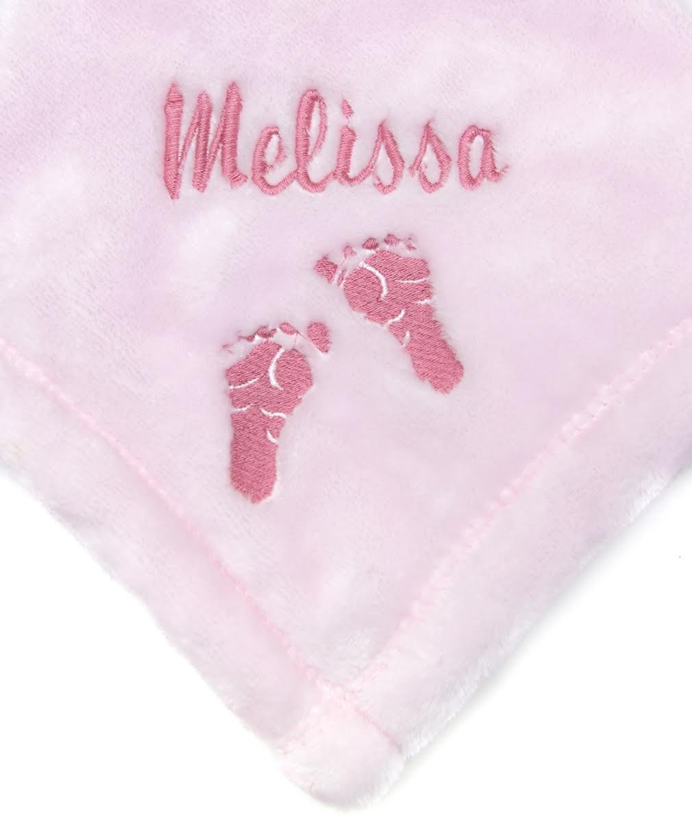 Personalized Monogrammed Embroidered Baby FEET Tahoe Fleece Blanket~ Make it Special! (Blue)