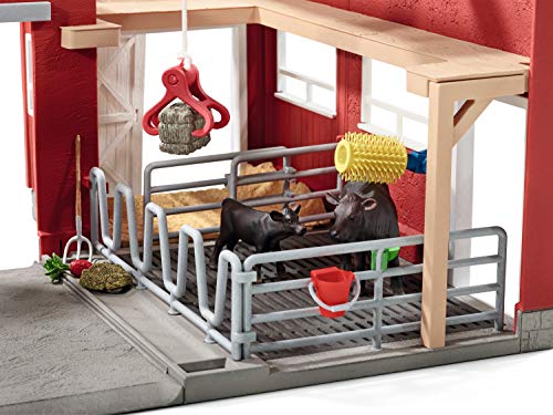 Schleich Red Barn Playset with Cows, Farmer, Tractor, and Farm Life Accessories - 27-Piece Set for Kids Ages 3+