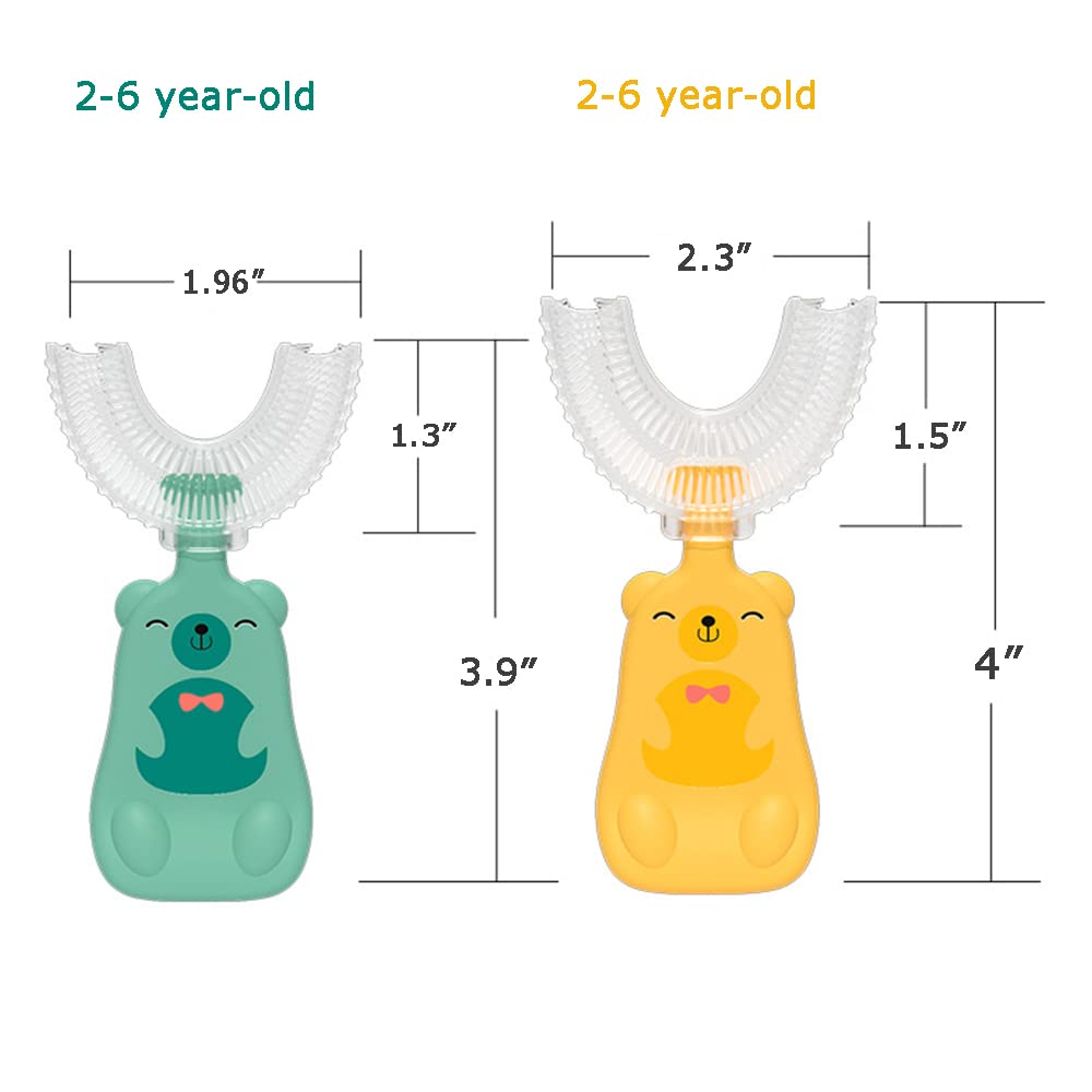 Gycoo Kids U- Shaped Toothbrush Rounded Children U Shape Toothbrush Oral Cleaning Tools for Children Teeth Cleaning Tools 360° Oral Toothbrush for Kids (6-12 Age(D))