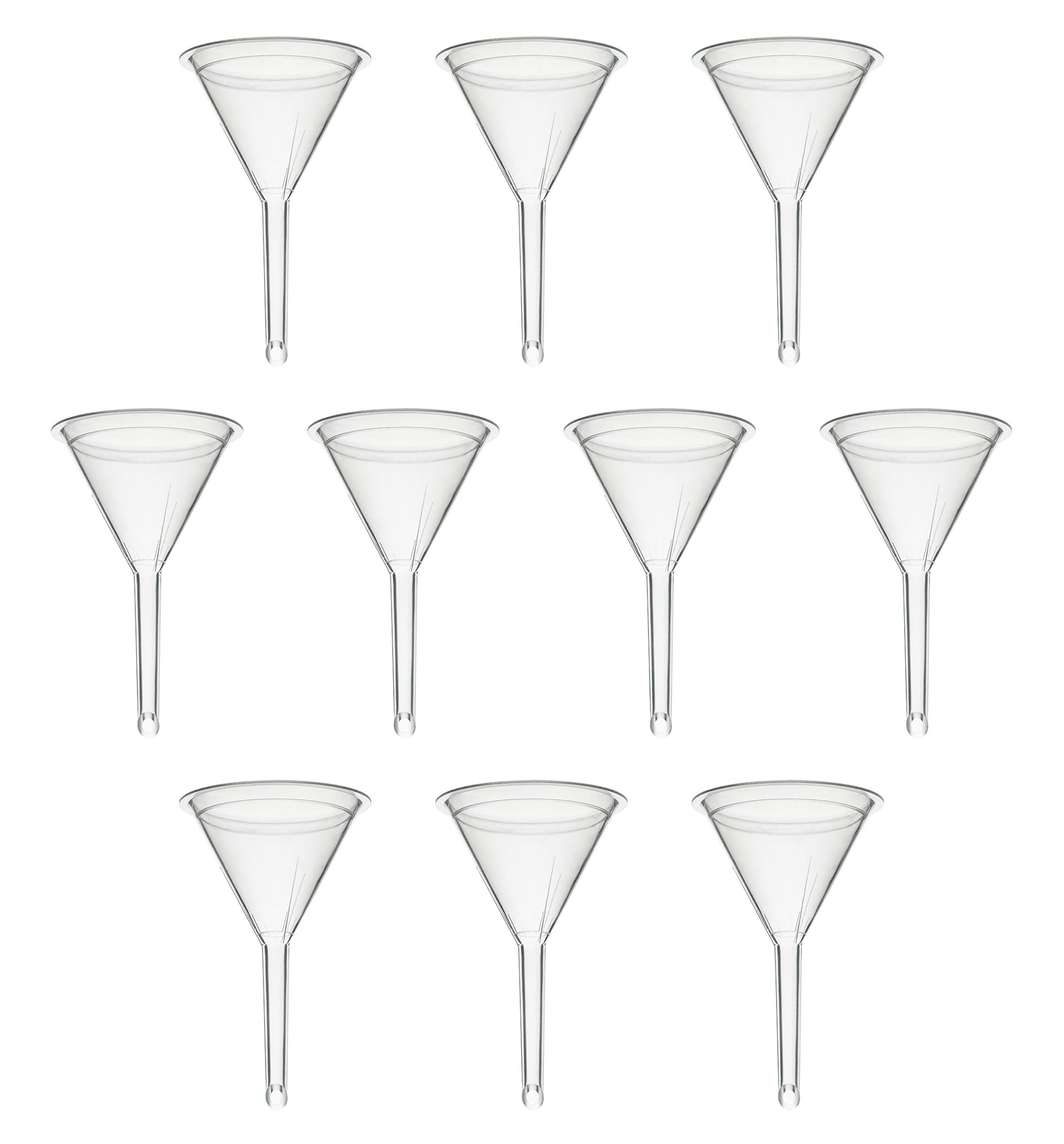 EISCO 10PK Filter Funnels, 3" - Polyethylene Plastic - Resistant to Acids & Alkalis - Great for Laboratory, Classroom or Home Use