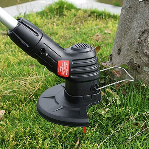 High Strength Alloy Blade Mower Portable Electric Push Lawn Hand Mower Grass Trimmer Auxiliary Handle Tools for Agricultural Household Wireless Weeding Brushing Machine (A,US)