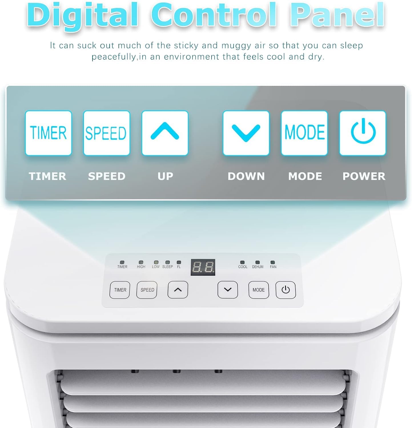 Deeyeh 8000 BTU Portable Air Conditioners,Quiet Room Portable AC Unit up to 350 Sq Ft,3 in 1 Compact Cooling Unit with Dehumidifier and Fan Functions,Portable AC with Remote Control