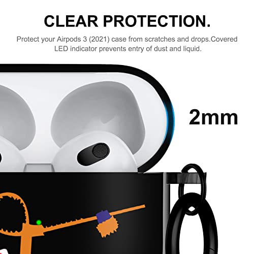 Gedicht for Airpods 3rd Generation Case Air Sports Shoes, Protective TPU Soft Cases Cover Rugged for Apple Airpod 3 Case with Keychain for Women Men,Black Red