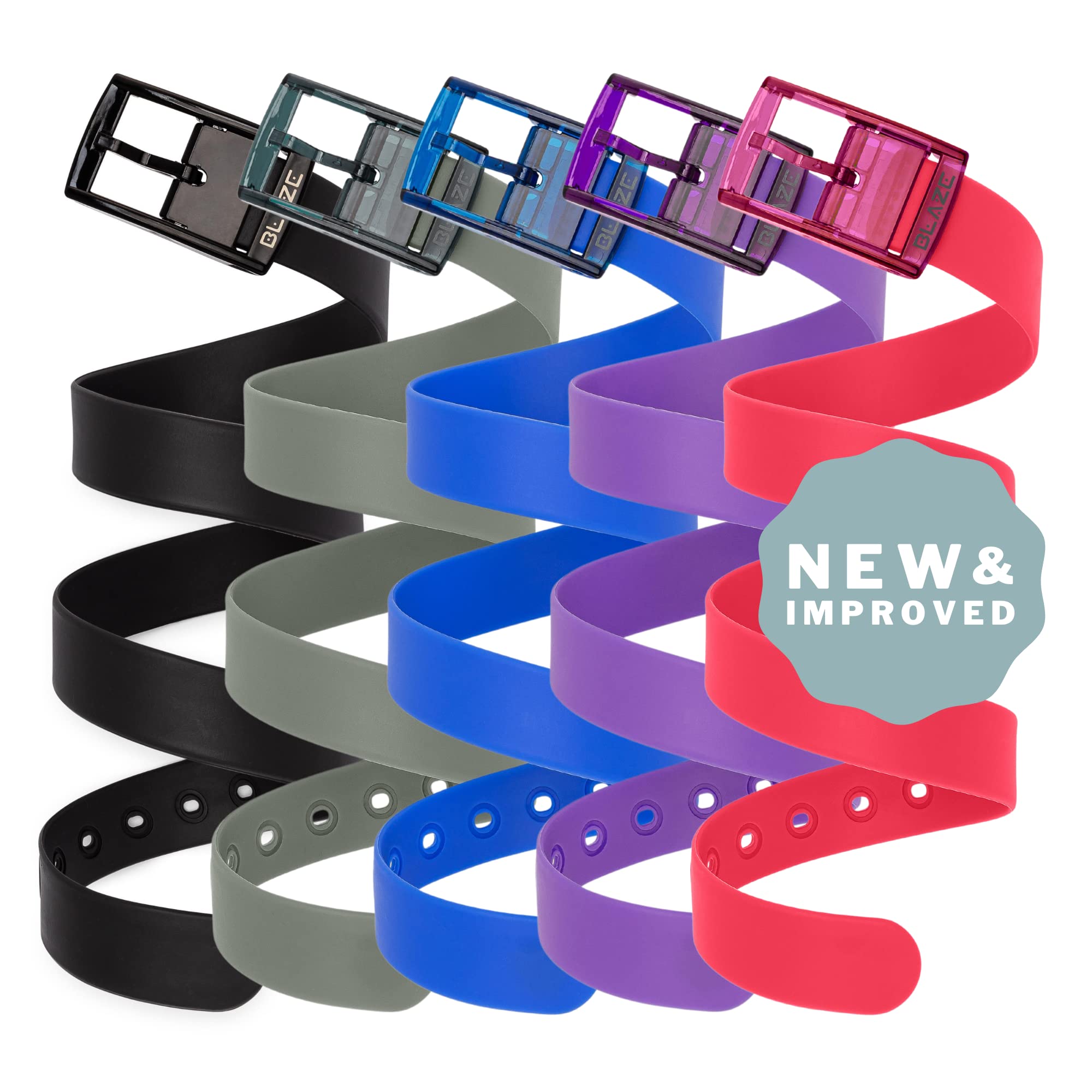 Blaze Belts Silicone Belts 2022 Updated Version for Men and Women - Adjustable Belt for Casual and Fashion Wear (Black)