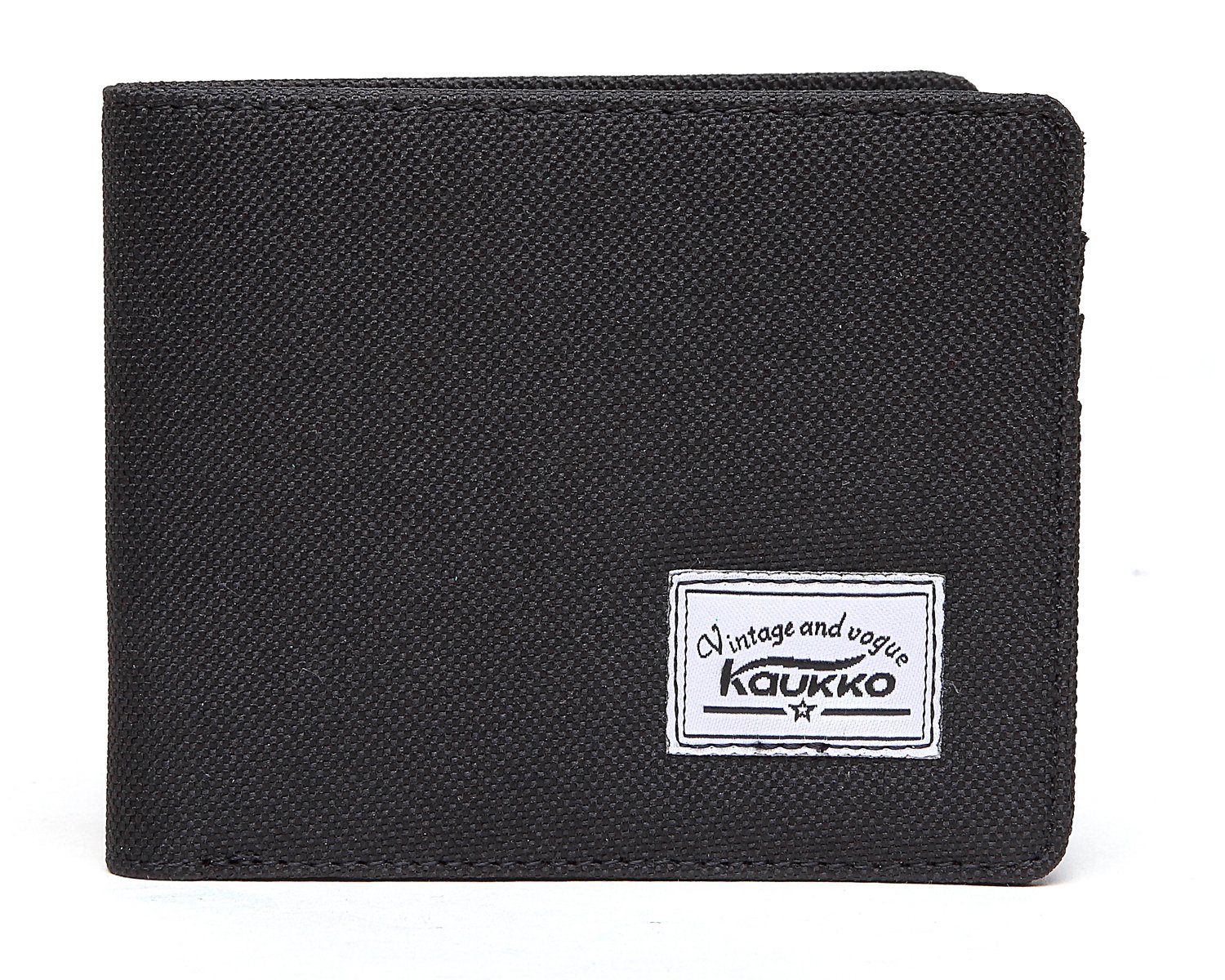 KAUKKO Men's RFID Blocking Bi-Fold Wallet BLACK