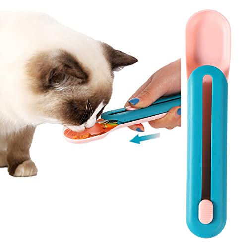 Nuatpetin Cat Food Spoon, Safe Cat Strip Squeeze Spoon, Reusable Cat Strip Lickable Liquid Treat Universal BPA Free Pet Feeder Spoon, Cat Wet Food Spoon, Pet Feeder Cat Treats Spoon Plastic