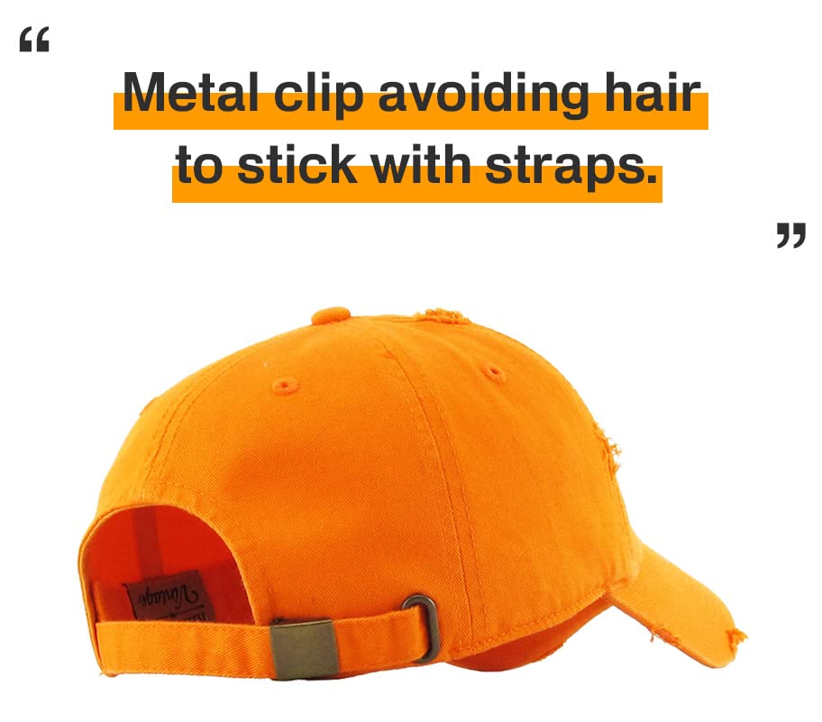 KBETHOS KBE-VINTAGE ORG Vintage Washed Cotton Baseball Cap, Orange