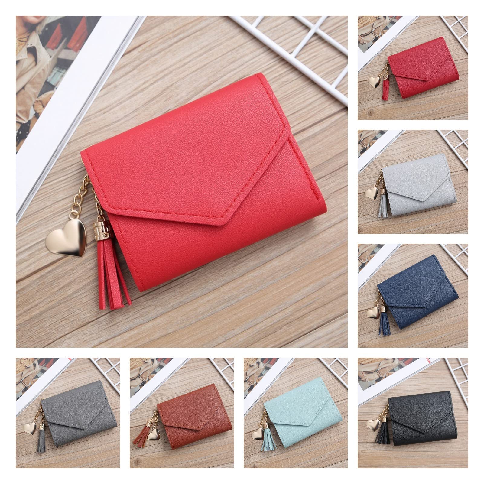 Card Holder Slim Wallet Eco-friendly Foldable Faux Leather Cash Card Holder Purse for Shopping Wallet,Light Green