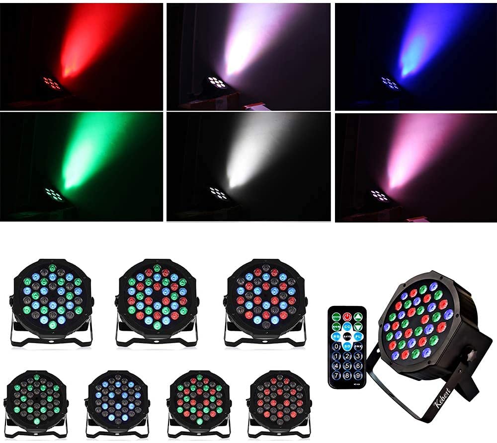 Kebert Par Lights, 36 Led DJ Stage Lights with Remote Control and DMX, 1W RGB Sound Actevated Stage Lights, 9 Modes Par Led Flood Lights for Wedding Bar Party DJ Show