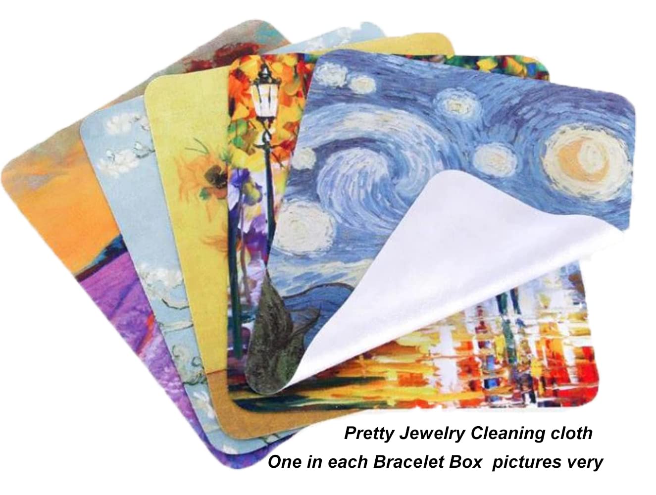 Blazing Autumn Van Gogh Art Link Bracelet (The Starry Night) And Jewelry Polishing Cloth