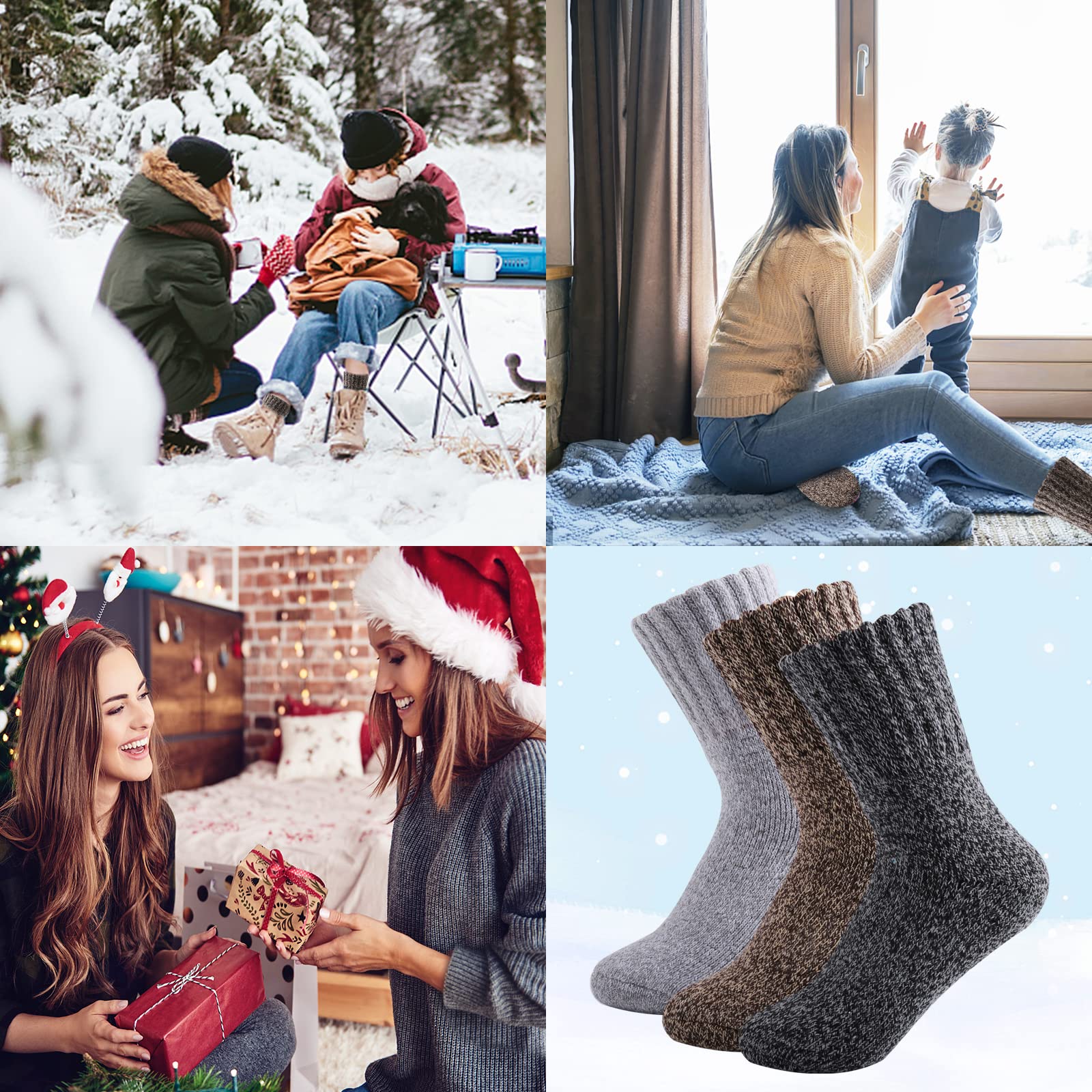 BLBAISH Multiple Pairs Warm Socks Winter Womens Socks Christmas Gift Sock