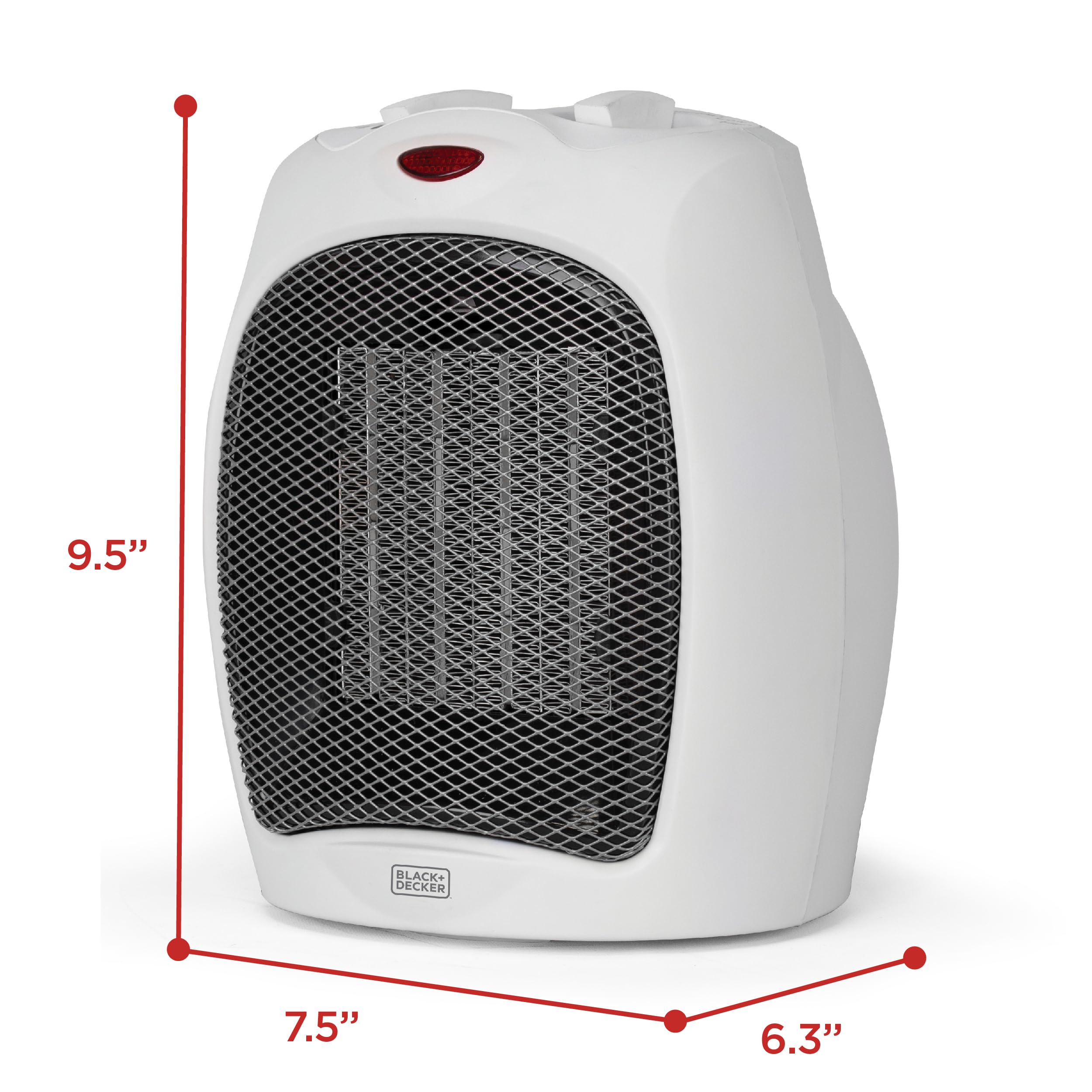 BLACK+DECKER Portable Space Heater, 1500W Small Space Heater with Overheat Protection for Indoor Use