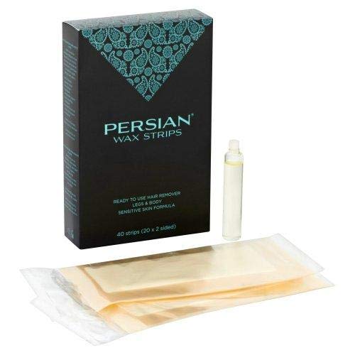 Persian Legs & Body Wax Strips (40 strips), Hair Removal Waxing Strips for Legs, Body, Bikini, Arms, Underarms with After care Oil, Pack of 1 (CSB)