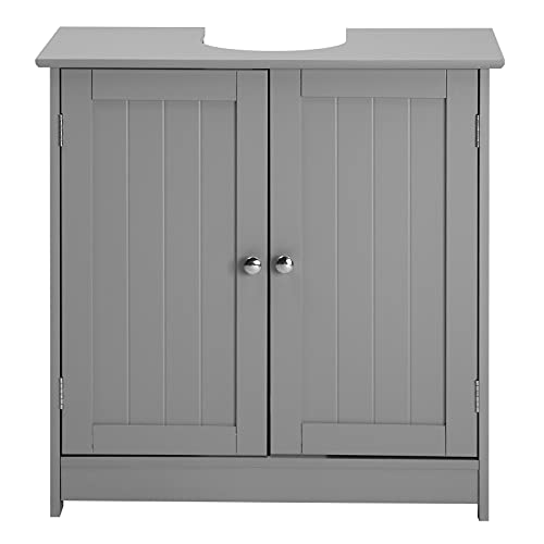 Bonnlo Pedestal Under Sink Storage Bathroom Vanity with 2 Doors Traditional Bathroom Cabinet Space Saver Organizer 23 5/8" x 11 7/16" x 23 5/8" (L x W x H) (Grey)