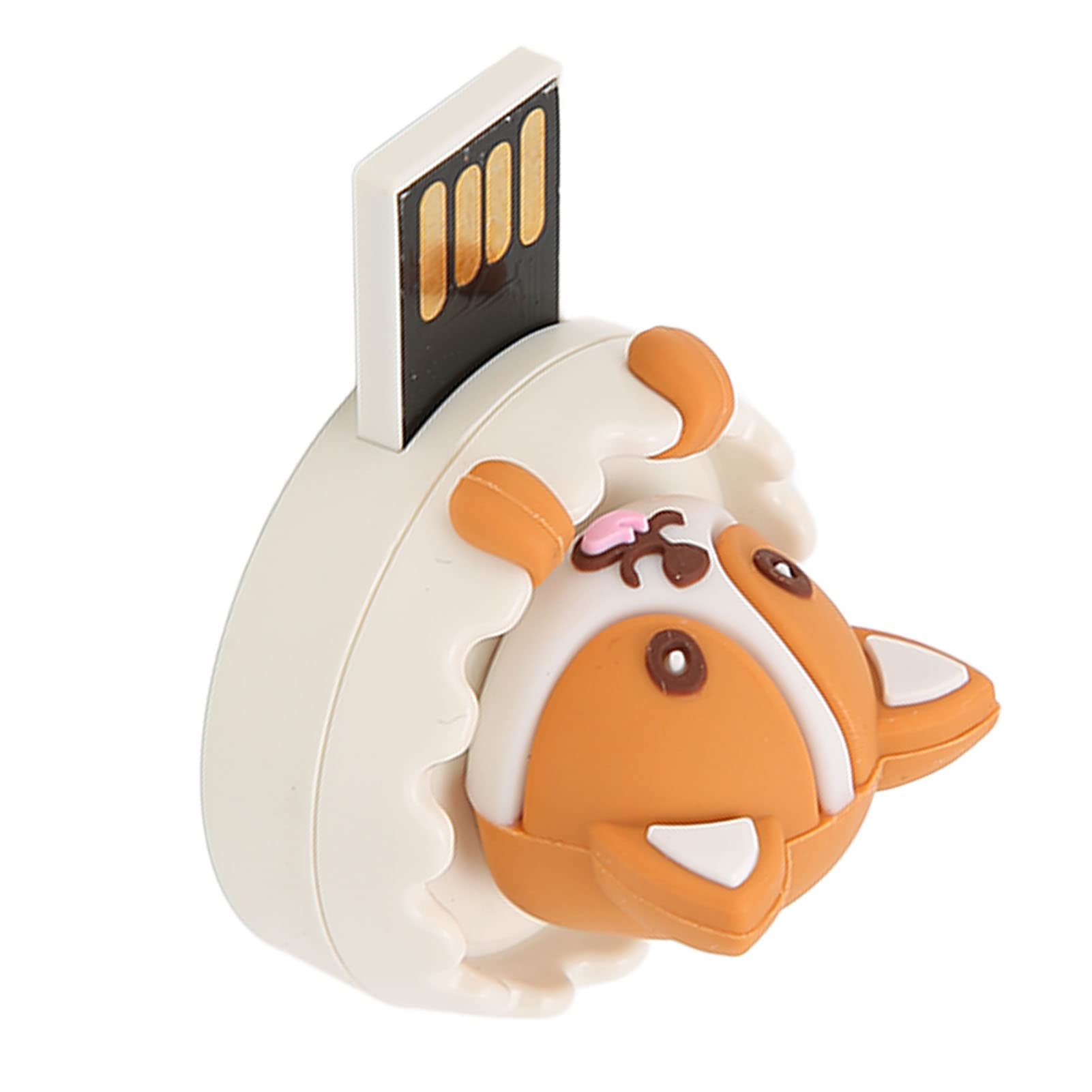 Cartoon Memory Stick, Cute Dog U Disk USB Interface AntiElectromagnetic Interference for Little Corgi + Ring Buckle 64GB