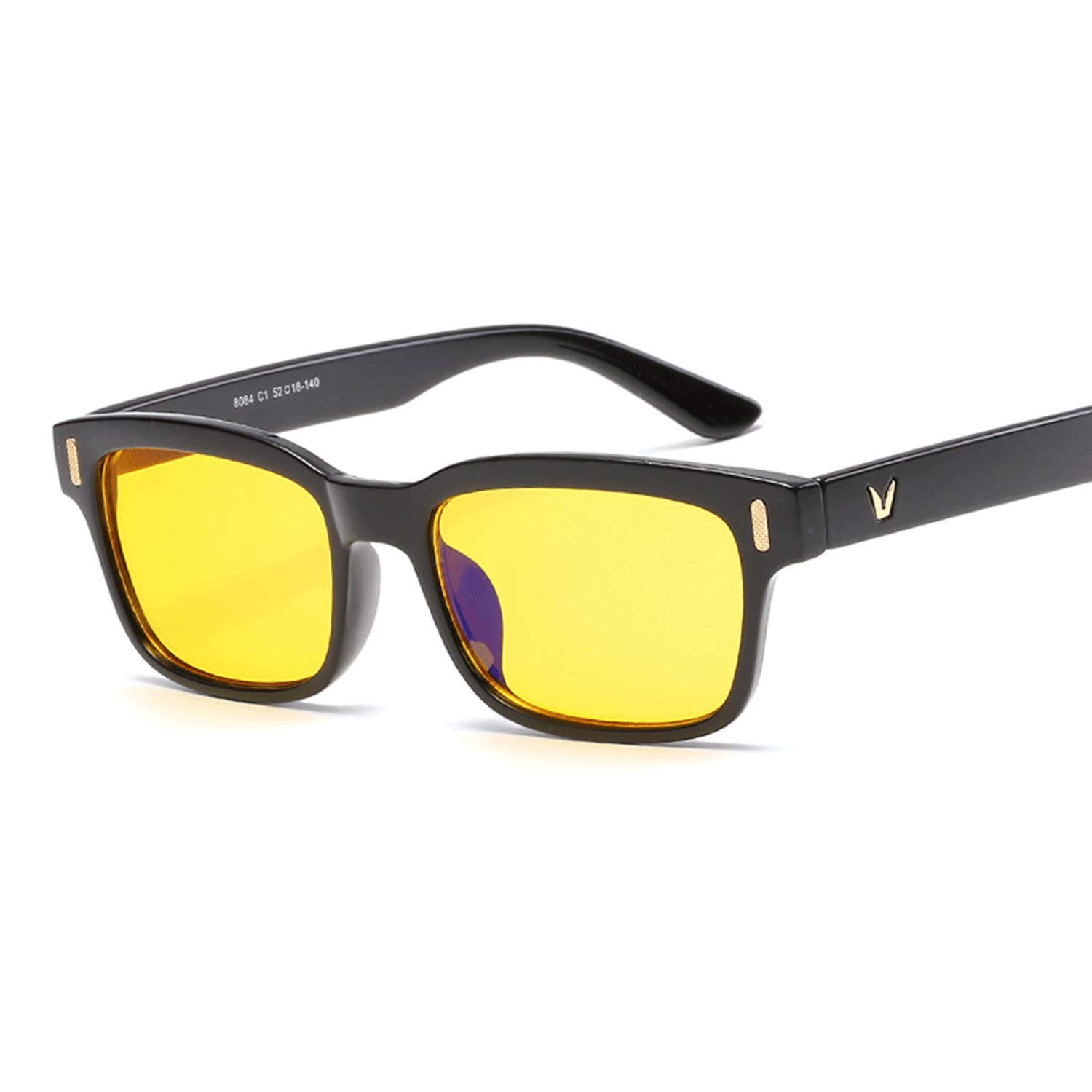 Blue Light Blocking Glasses, Computer Reading/Gaming/TV/Phones Glasses, Anti Eyestrain & UV Glare/Filter Ray Lens, Sleep Better for Women Men - Yellow Lens