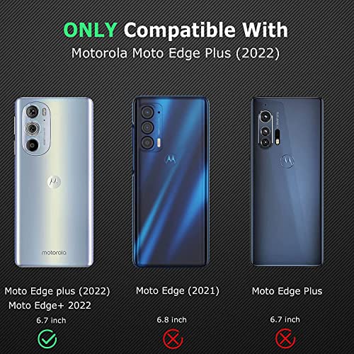 Dahkoiz for Motorola Edge Plus(2022) Case, Moto Edge Plus 5G UW 2022 Case with Dust-Proof Cap, Full Body Protection Silicone Rubber Cover Phone Case for Motorola Edge Plus(2022), Black