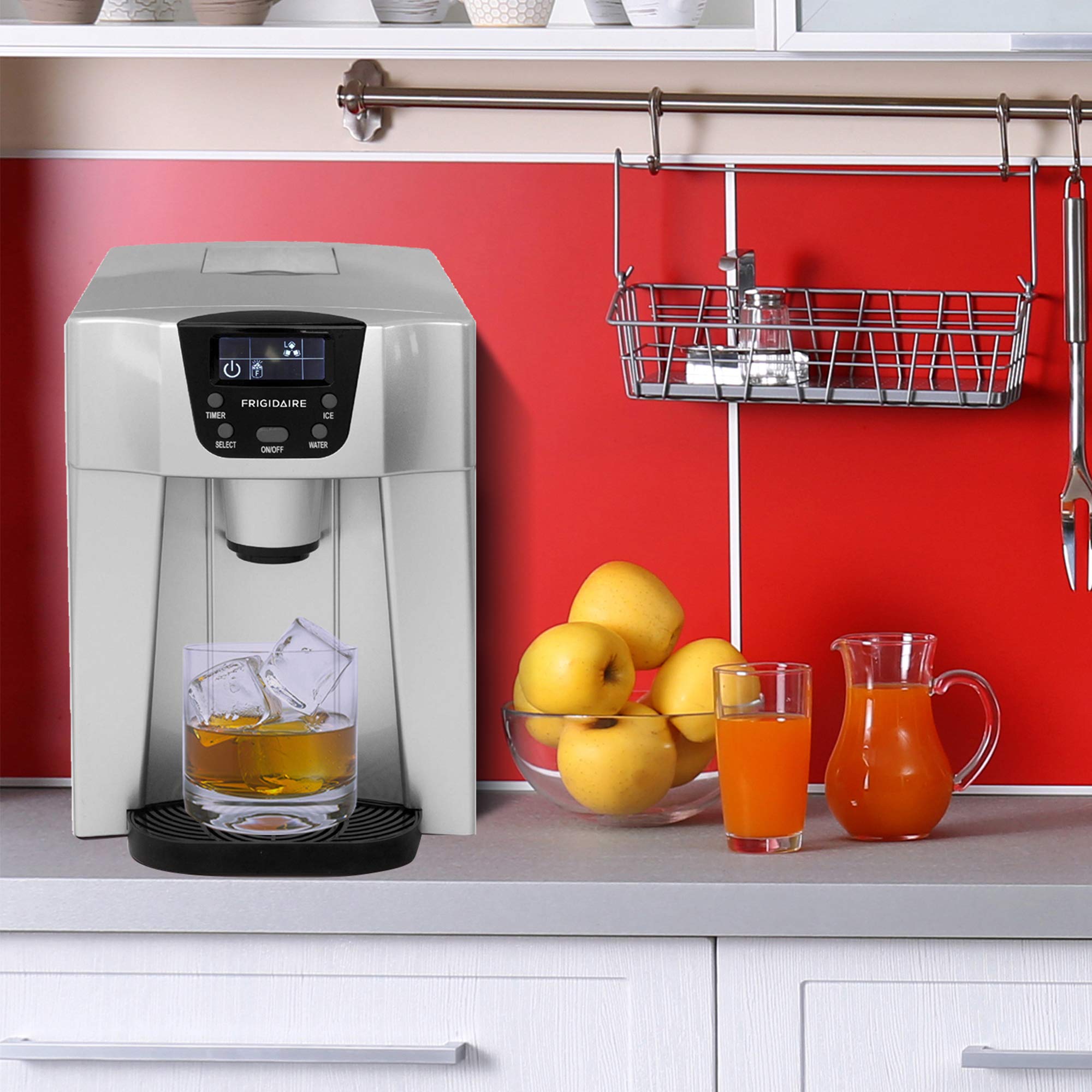 Frigidaire EFIC227-2 in 1 Water Dispenser with Ice Maker - 2 Size Ice Cube - LCD Display- Compact Size - Silver