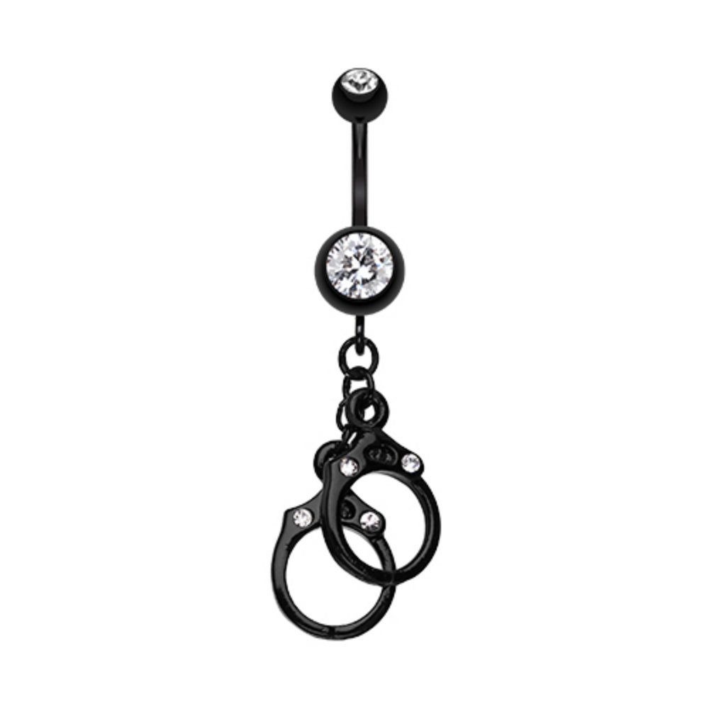 Blackline Handcuff Sparkle WildKlass Belly Button Ring