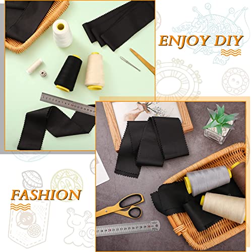Boao 40 Pieces Fabric Strips Rolls Collection Jelly Fabric Strips for Quilting Roll up Fabric Craft Patchwork Strips DIY Sewing Fabric Rolls for Handmade Favors (Black, 2.5 x 44 Inch)