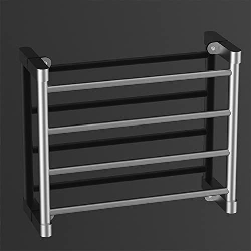 Electric Heating Bathroom Towel Rack Perforated 304 Stainless Steel Bright Intelligent Drying Electric Towel Rack,Silver
