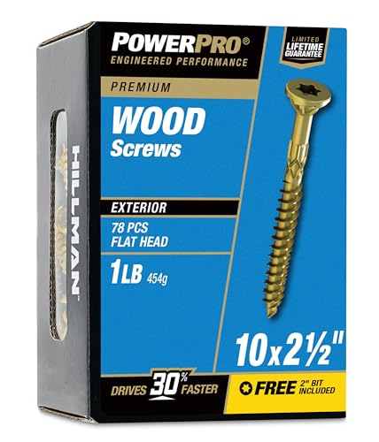 Power Pro Premium Exterior Wood Screws (#10 x 2-1/2") - 1lb Box