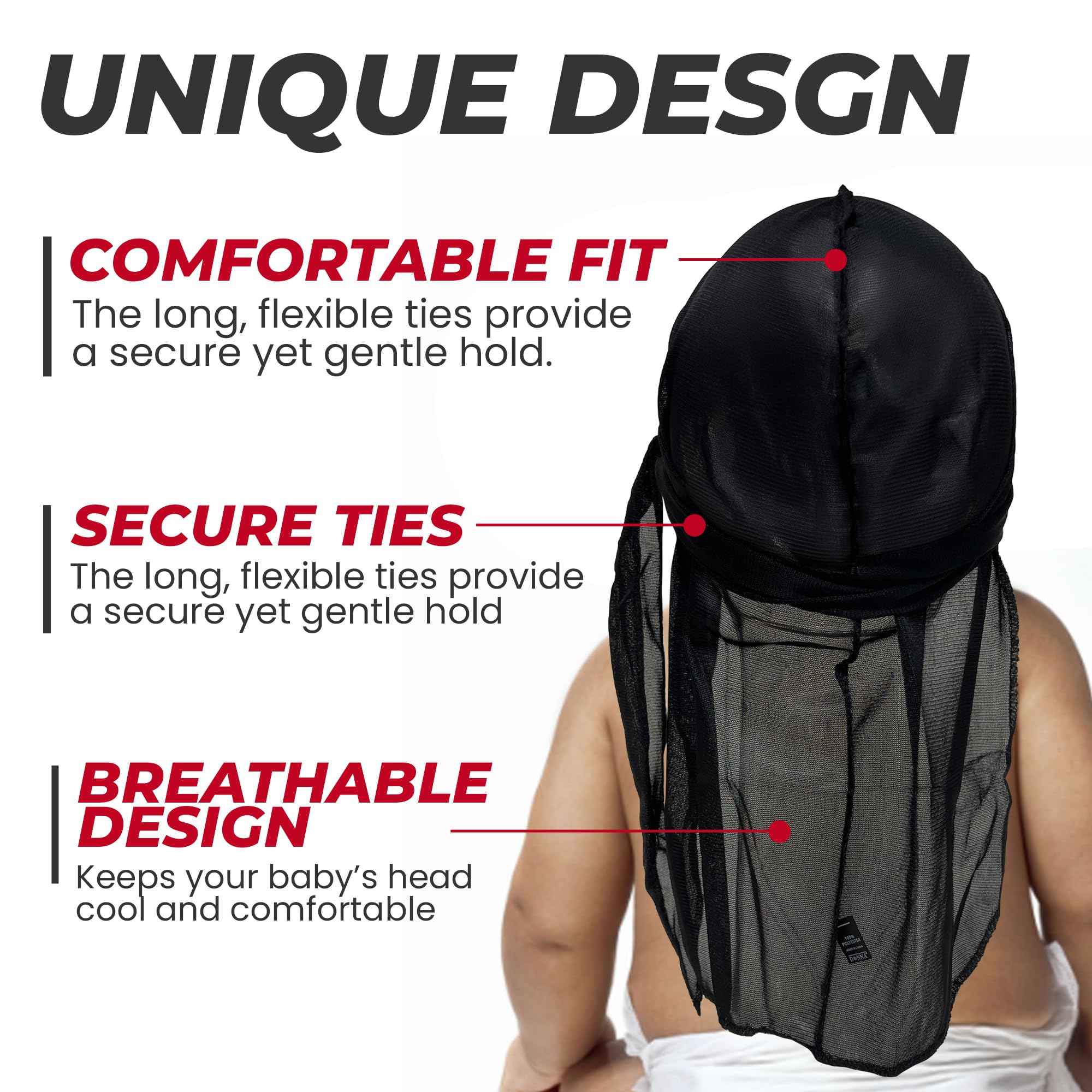 TITAN Satin Baby Du Rag (Black)