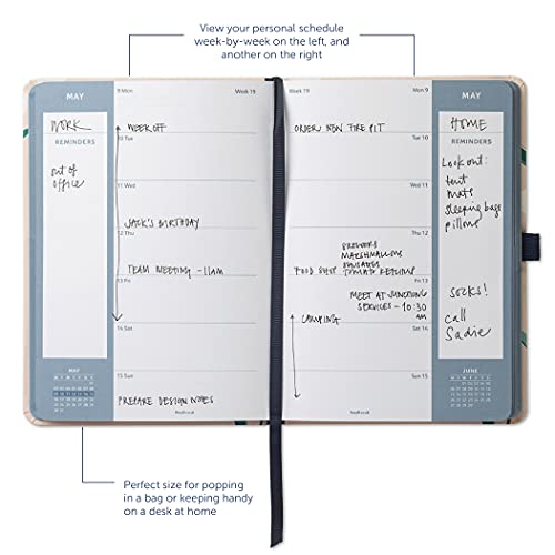 Busy B Busy Life Diary January to December 2022 - A5 Floral Week to View Planner with Dual Schedules, Pen Holder and Pockets