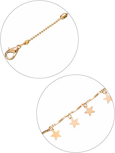 BBTO 4 Pieces Layered Pendant Choker Necklace Gold Layering Chain Choker for Women Girls (Style A)