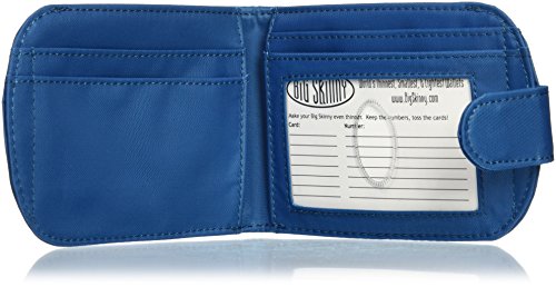 Big Skinny Women's Taxicat Bi-Fold Slim Wallet, Holds Up to 25 Cards, Ocean Blue