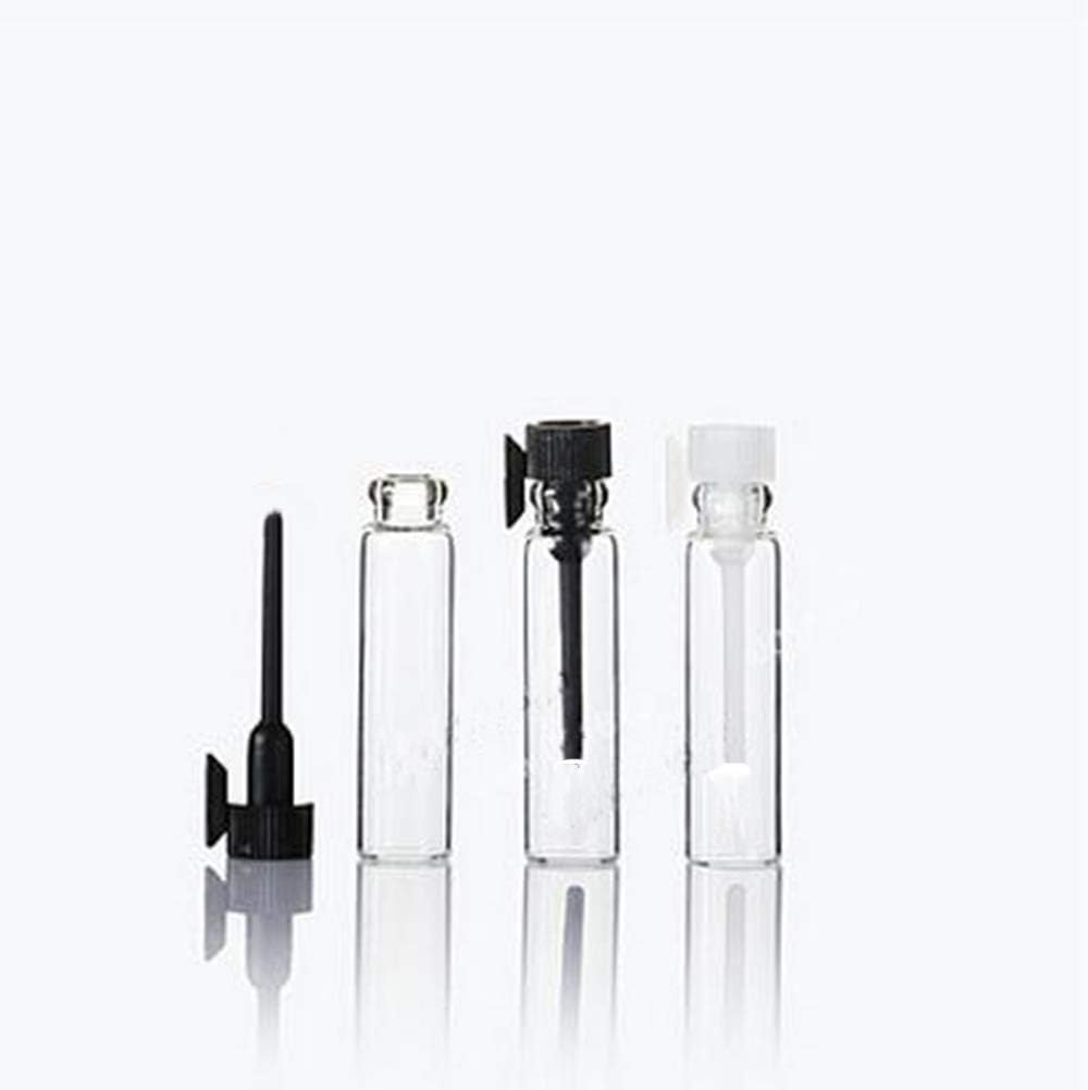 Elfensatll- 100PCS Transparent Clear 1ml 1/4 Dram Empty Glass Sample Vials With 0.5ml 10pcs Pipettes Droppers for Party Makeup Tool Essential Oils Aromatherapy Perfume Cologne