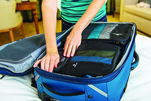 Eagle Creek Pack-It Original Medium Packing Cubes for Suitcases - Durable Travel Organizer Bags for Luggage with Rugged Dual Zippers and Top Grab Handle, Black