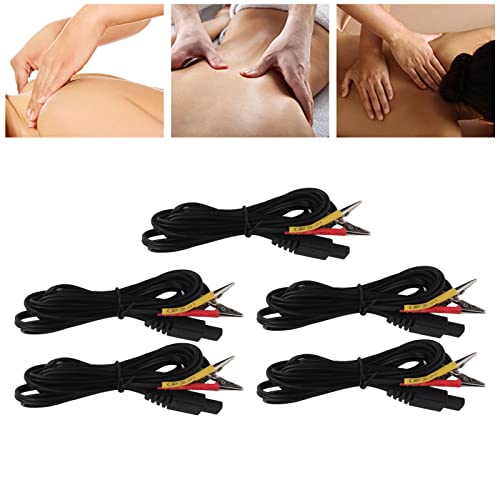 Clip Electrode Test Cord, TENS Electrode Wire 5pcs for Slimming Massager for Digital Therapeutic Machine