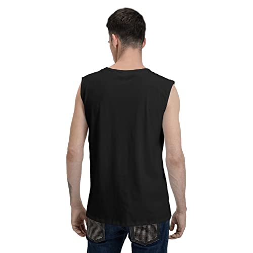 Dimebag Style Singer Darrell Tank Top Men T-Shirts Sleeveless Short Sleeve Basic Tee Teenager Summer Cotton Shirt for Sports Top3X-Large Black