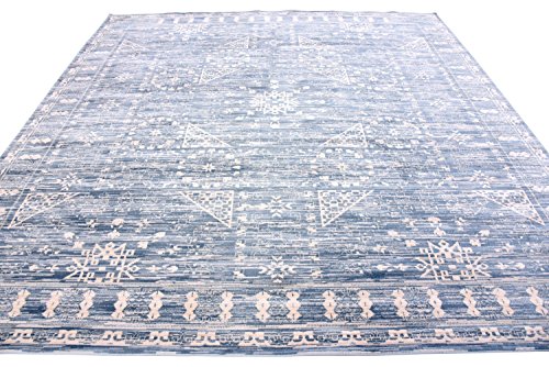 Unique Loom Paris Collection Area Rug - Birch (8' Square, Blue/ Beige)