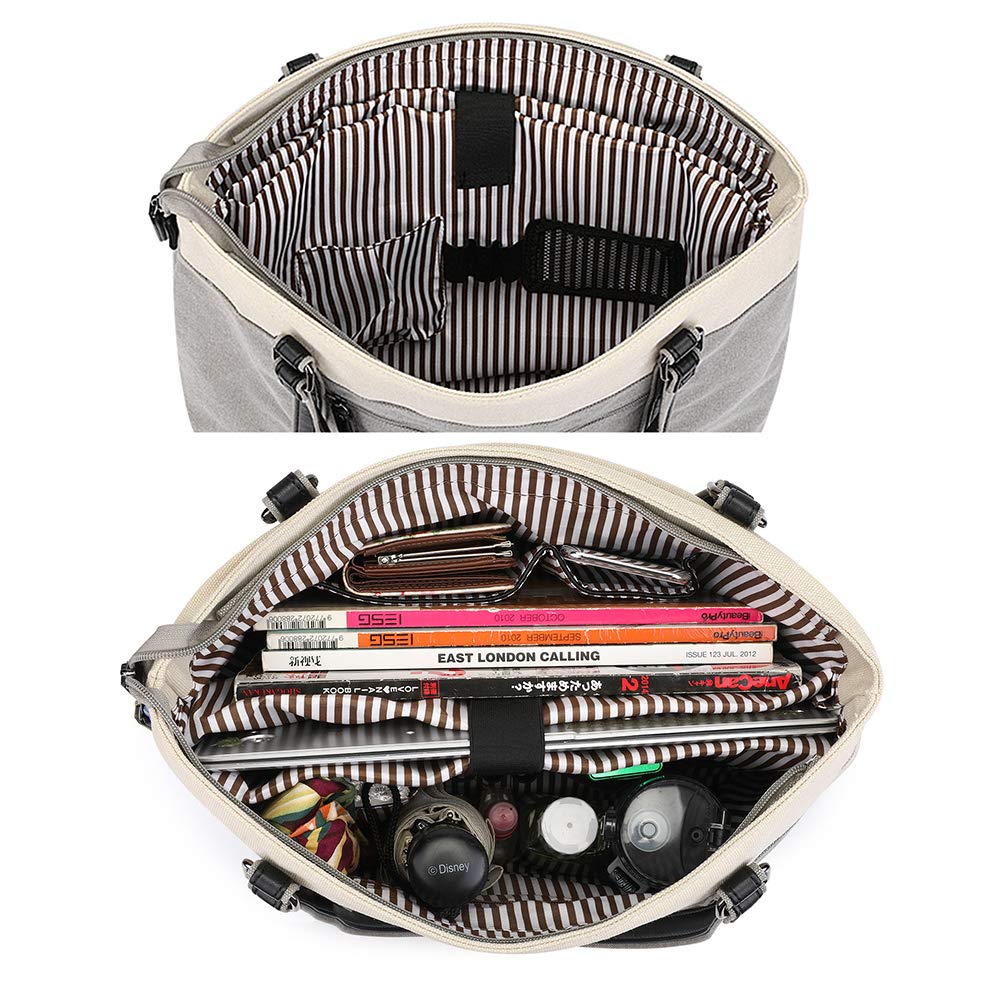 MINTEGRA Tote Bag for Women Fashion Canvas Designer Splice Handbag Purse Shoulder Bag