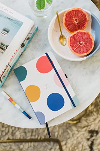 Busy B Mid Year Day a Page Diary August 2022 - August 2023. Spot A5 Daily Planner with Pen Holder, Elastic Closure and Year Planner
