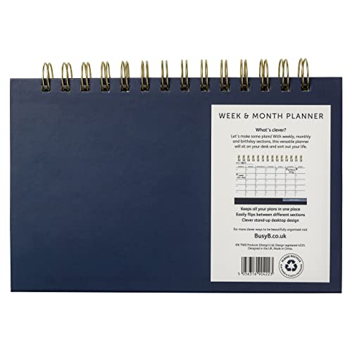 Busy B Week & Month Planner - undated calendar with built-in stand and birthdays section, Sprinkle