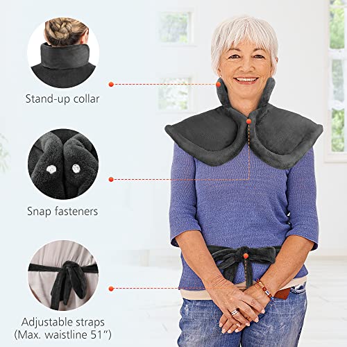 Heating Pad for Back Pain Relief,Heat Pads for Neck and Shoulders,Electric Back Heated Wrap,Large Heating Pad,Electric Heated Pads with Auto Shut Off,3 Temperature Levels,Black,Gifts for Mom, Dad