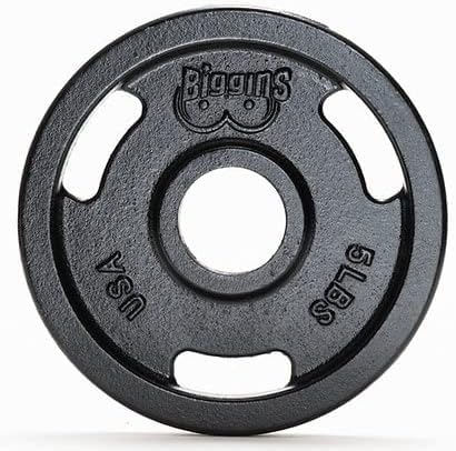 Biggins Cast Iron Olympic Weight Plate Pairs and Sets Strength Training Lifting Working Out (25, Pounds)