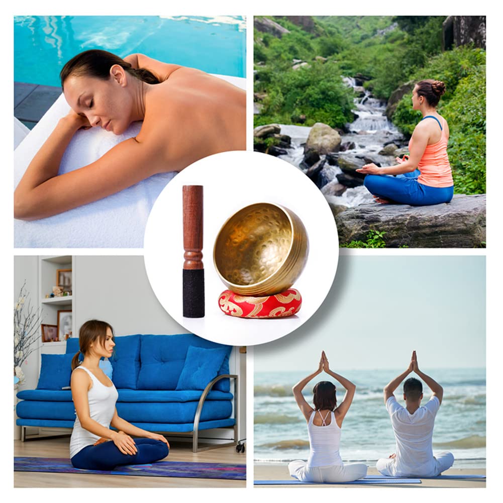 Biggo Tibetan Singing Bowl Set-Meditation Sound Bowl for Yoga,Mindfulness,Chakra Healing,Self-Regulation,Handcrafted(3.2Inch)