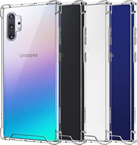 KIOMY Samsung Galaxy Note 10 Plus Case Diamond Clear with Hybrid Anti Yellow Design Hard PC Back Shell and TPU Raised Bezel Shockproof Bumper Protective Ultra Transparent Slim fit and Thin Phone Cover